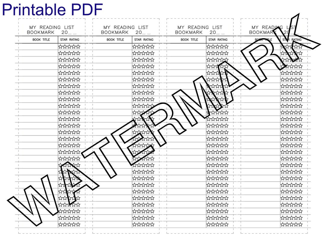 Reading Log Bookmark (narrow), Track What You Are Reading This Year and ...