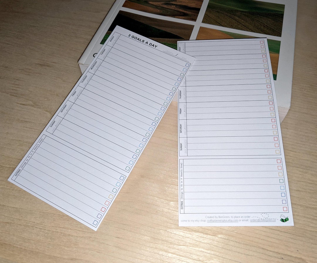 NEW~ 3 Goals a Day - Weekly Bookmarks - Plan & Accomplish Your Goals ...