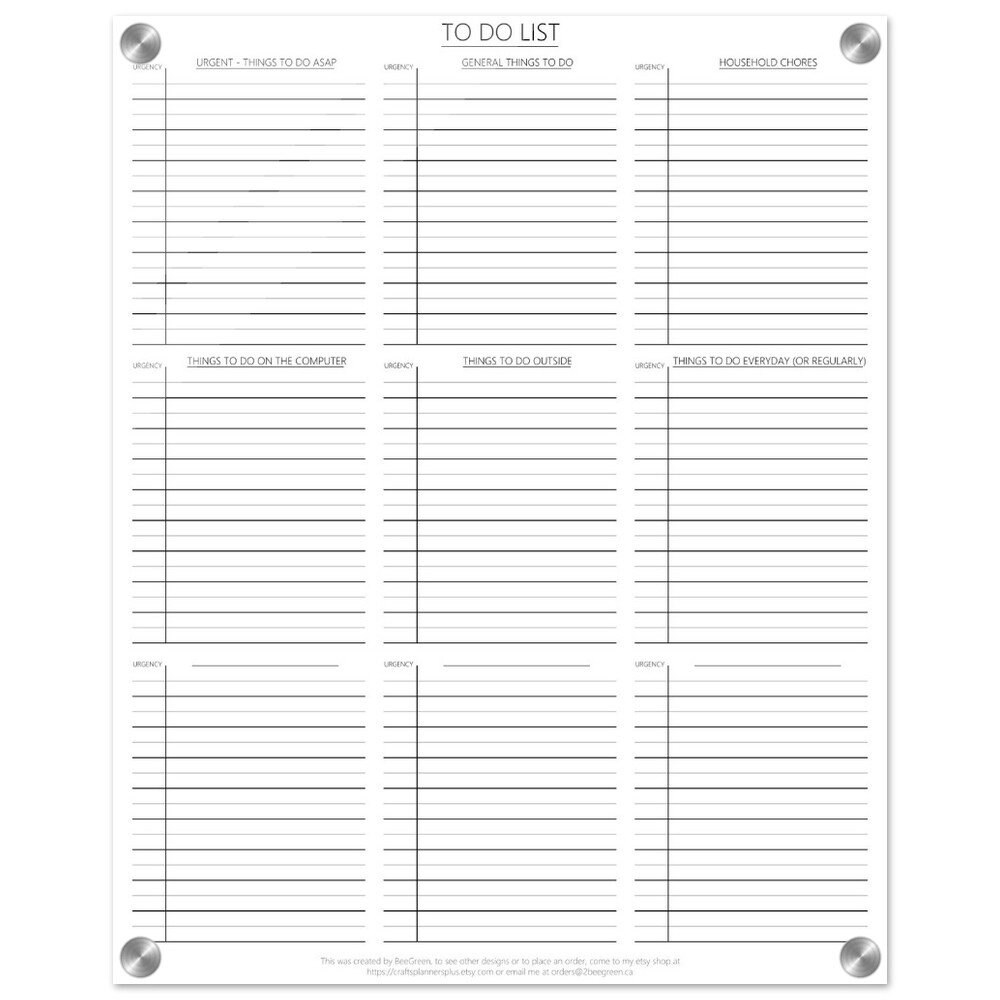 Dry Erase to Do List Things to Do Stay on Track Executive Function ...