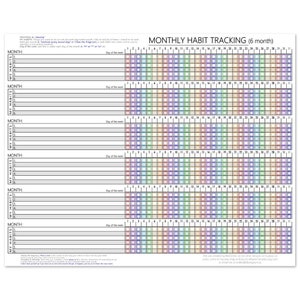 Monthly Habit Chart Poster (rainbow) - Reach Your Goals Faster, Hold ...