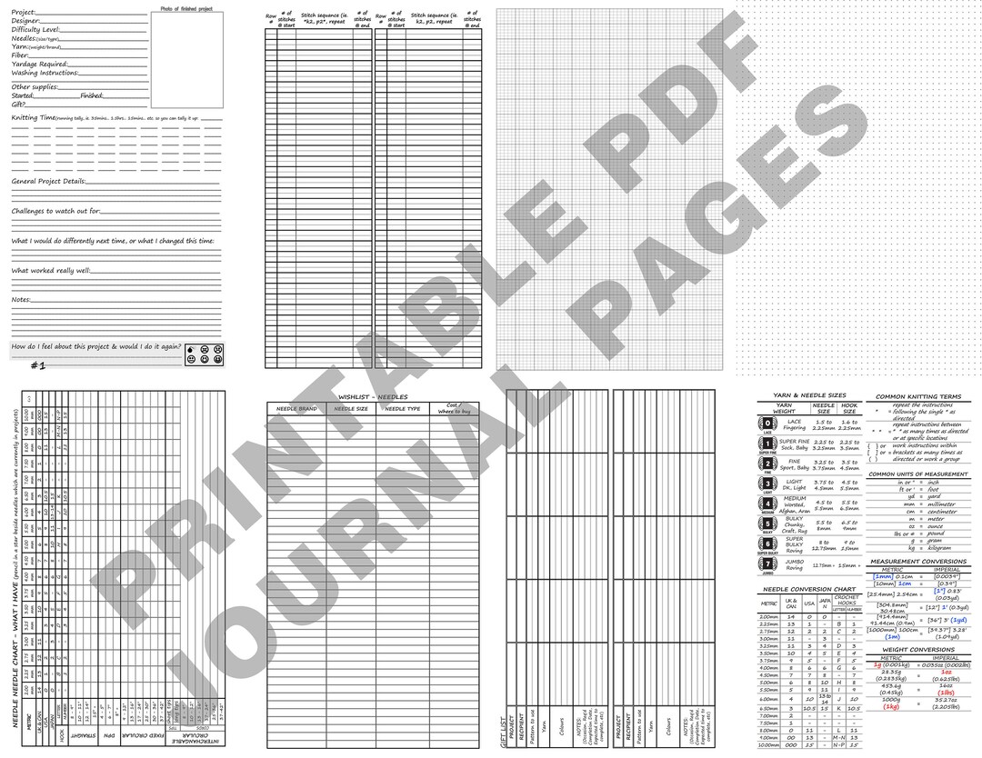 Knitting Project Planner knitting Planner / Knitting Journal A Place to ...
