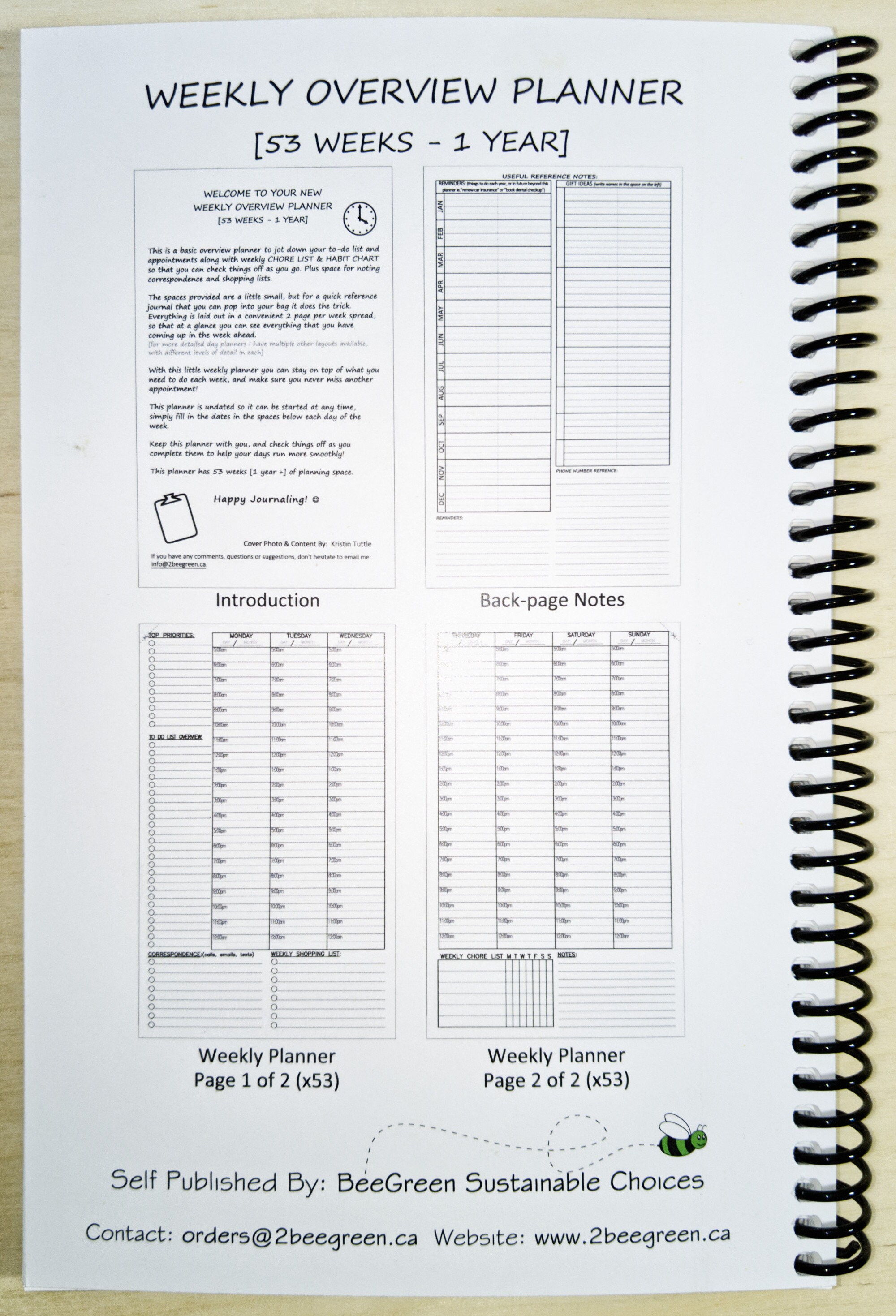 Weekly Overview Planner [SPIRAL BOUND] - Plan Your Weeks (weekly Day ...