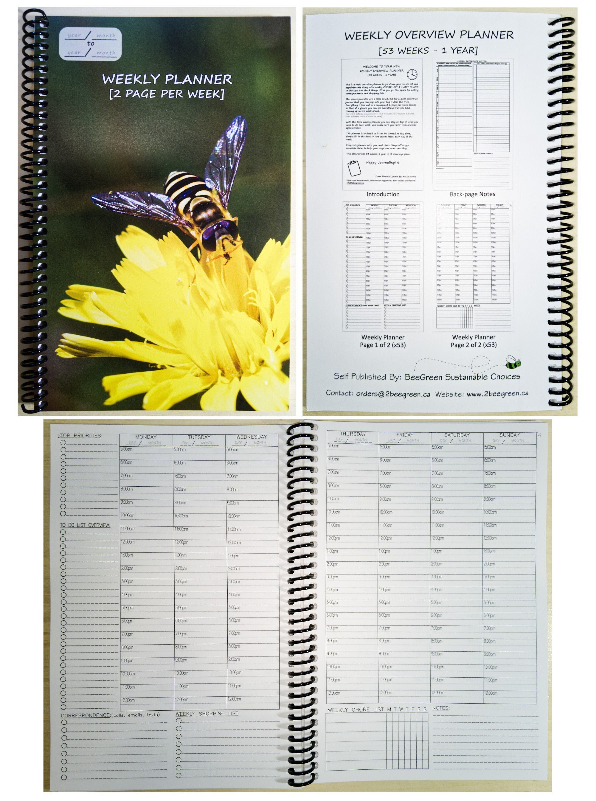 Weekly Overview Planner SPIRAL BOUND Plan Your Weeks - Etsy