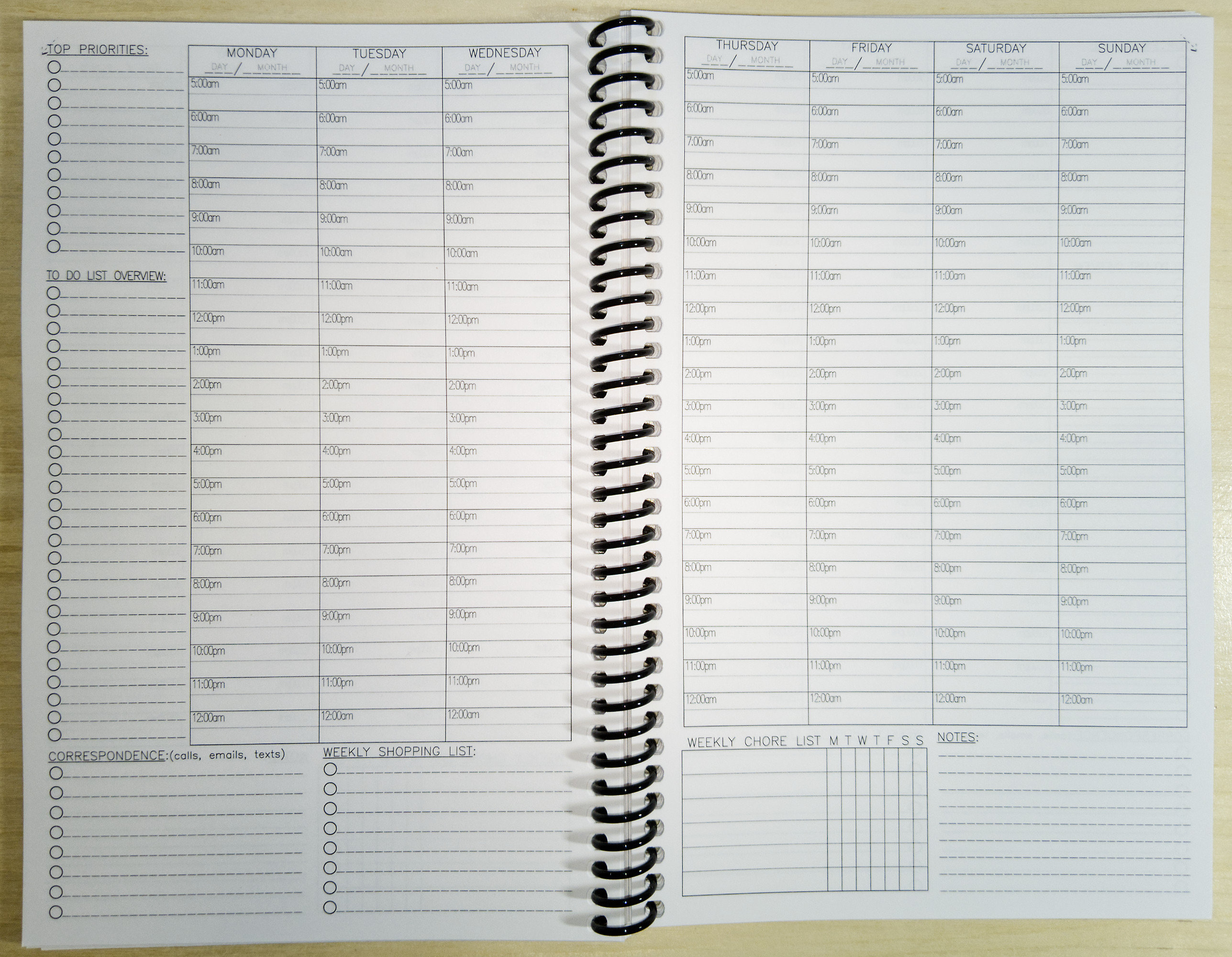 Weekly Overview Planner SPIRAL BOUND Plan Your Weeks - Etsy