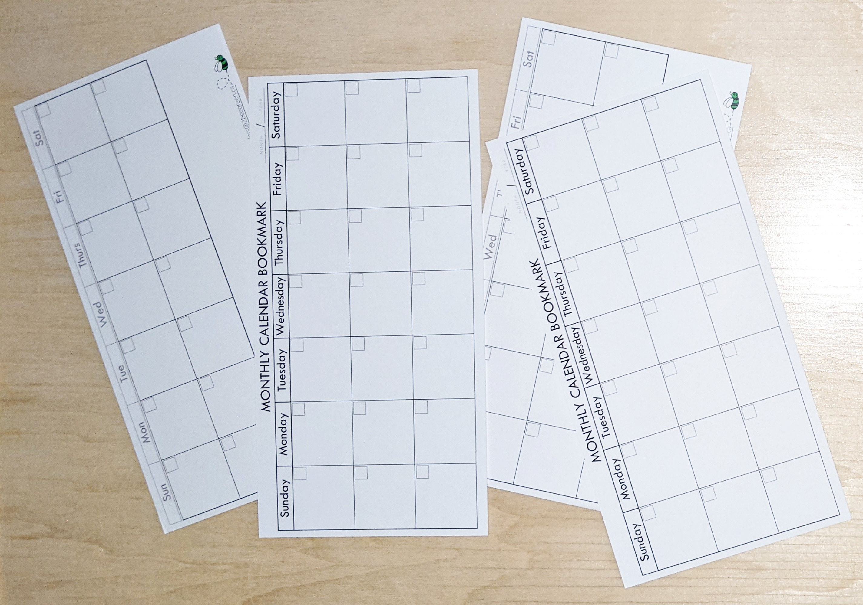 NEW~ Monthly Calendar Bookmark - A Simple Little Calendar to Keep Your ...