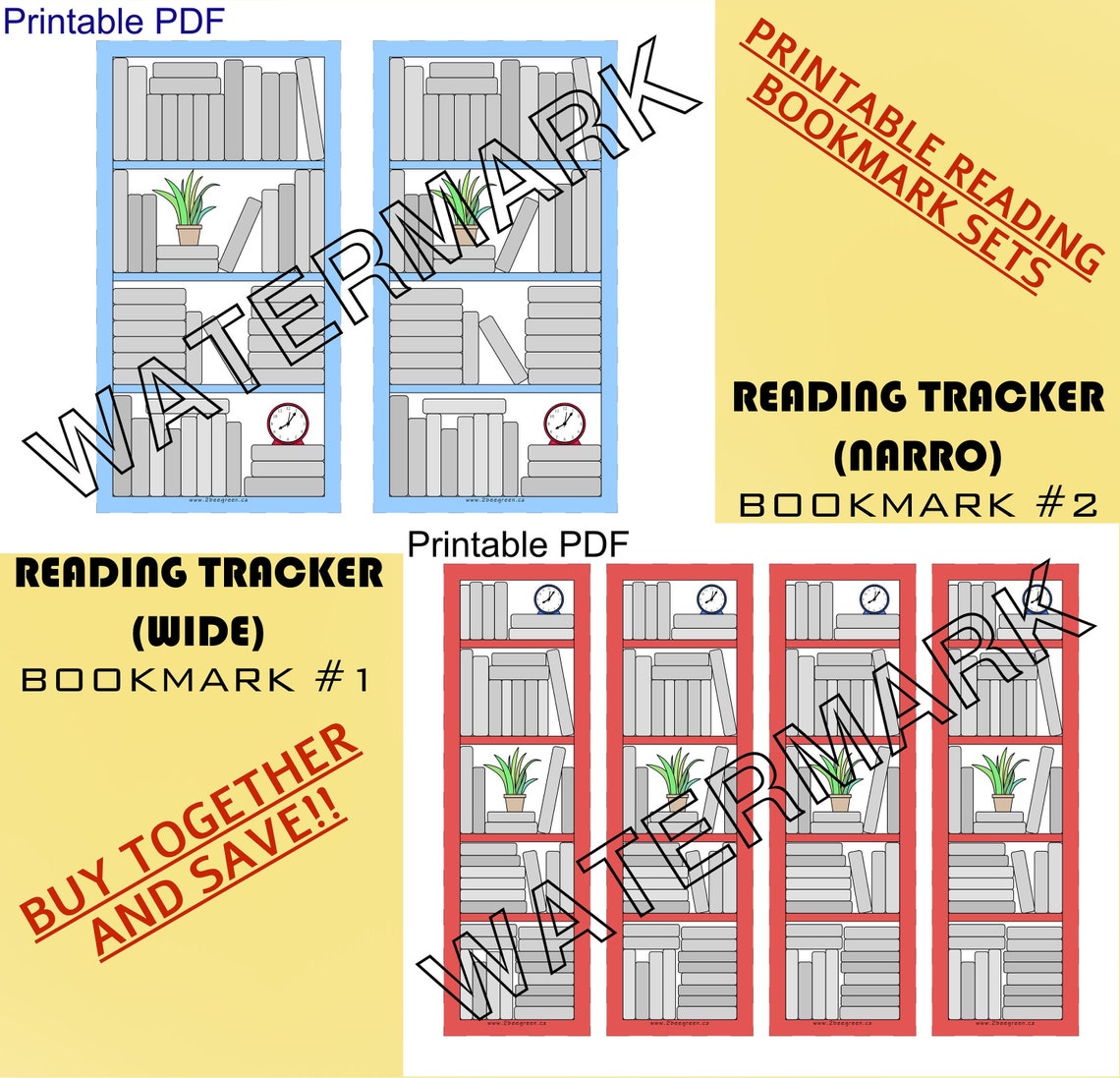 Reading Tracker Bookmarks, Fill in Your Books as You Read x2 Printable ...