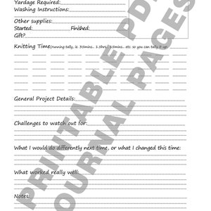 Knitting Project Planner (knitting Planner / Knitting Journal) - A ...