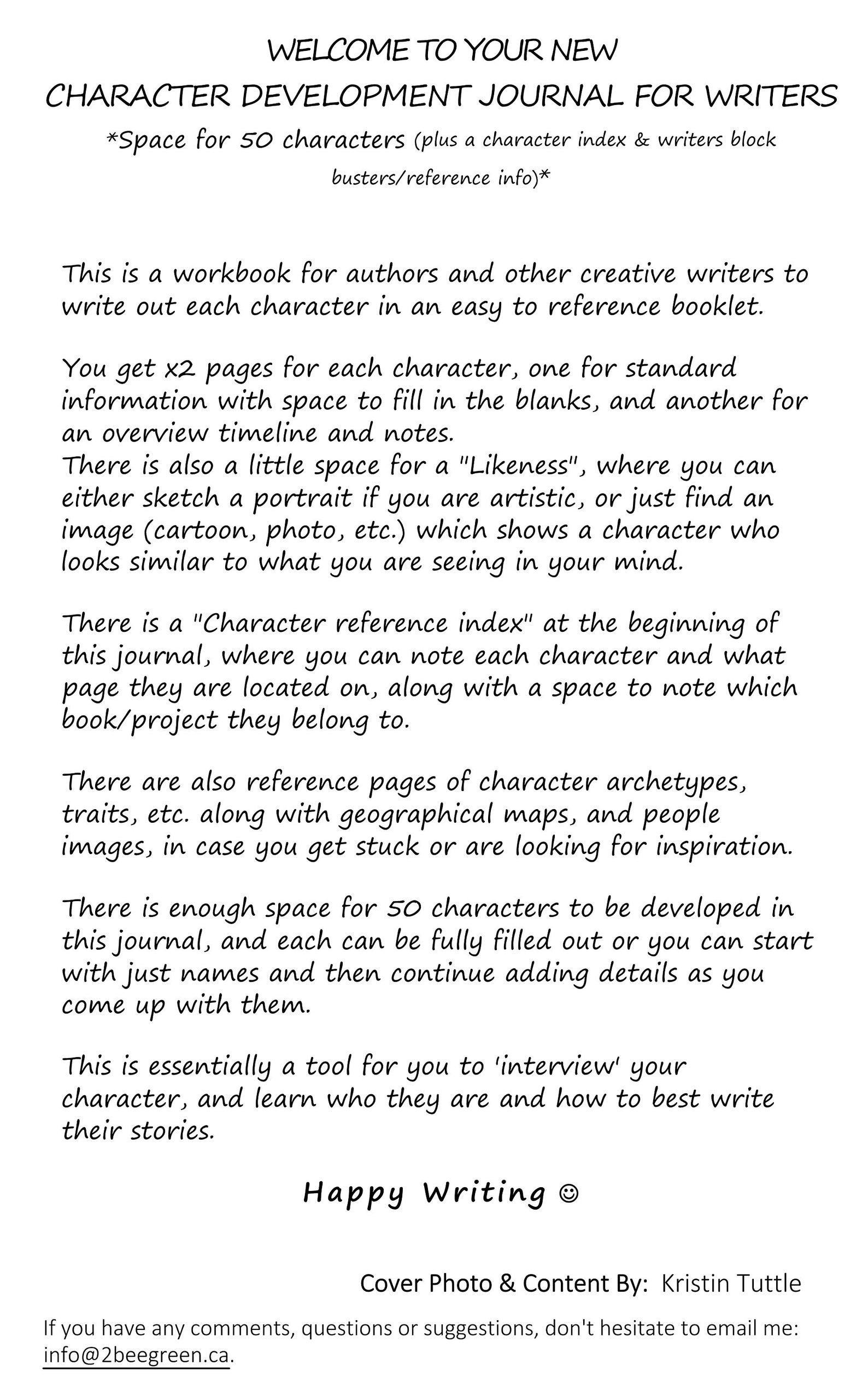 Character Development Journal for Writers Create & Develop Character ...