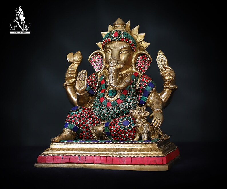 Brass Ganesha Statue 22.5 CM Ganesh Idol God Ganesha - Etsy
