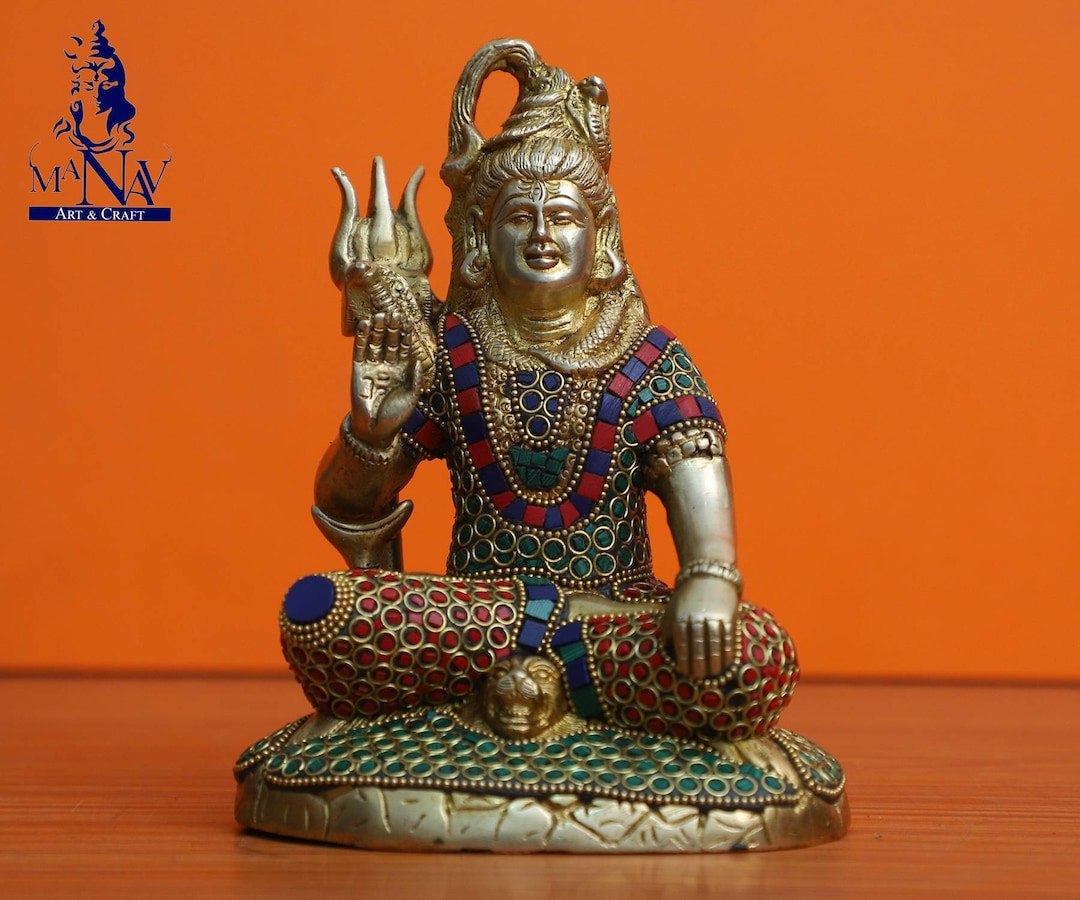 Shiva Statue- 17CM Brass Shiva Statue, Shiva Idol, Shiva Figurines ...