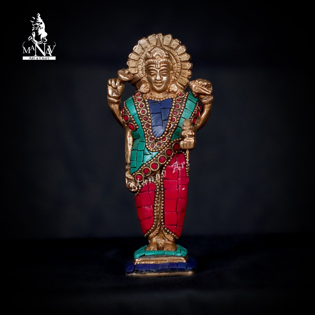 Brass Lord Dhanvantari Statue, 14 CM Dhanwantri Idol, Dhanvantari ...