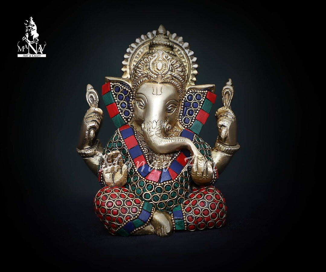 Ganesh Statue- 15CM Ganesha Statue in Brass, Ganesh Figurine, Ganpati ...