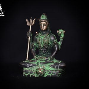 Lord Shiva Statue, 7.5 CM Brass Shiva Idol, Adiyogi Shiva Figurine ...