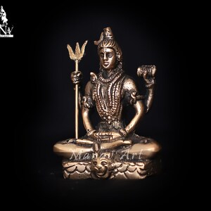 Lord Shiva Statue, 7.5 CM Brass Shiva Idol, Adiyogi Shiva Figurine ...