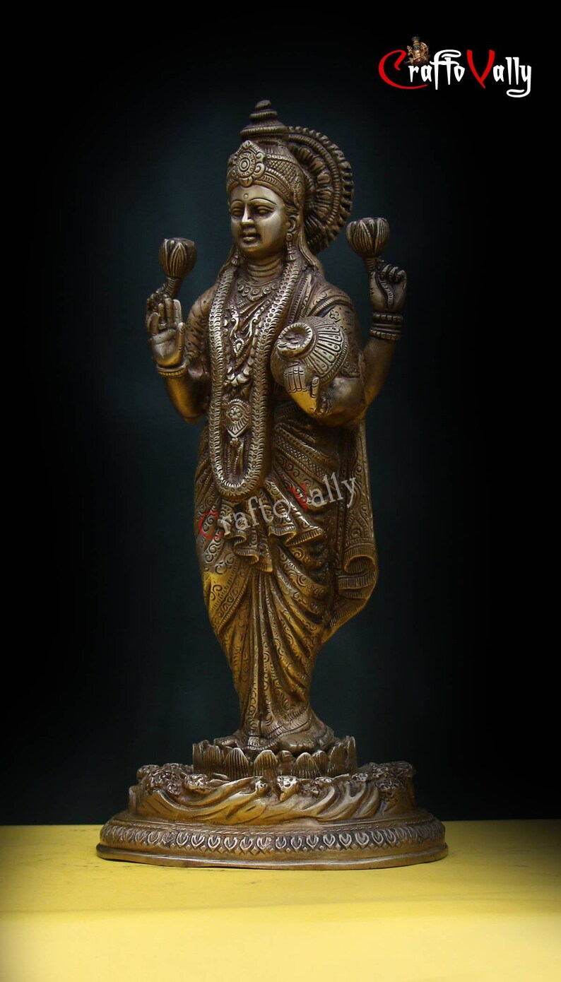Goddess Lakshmi 26CM Statue Standing Lakshmi Statue Goddess - Etsy