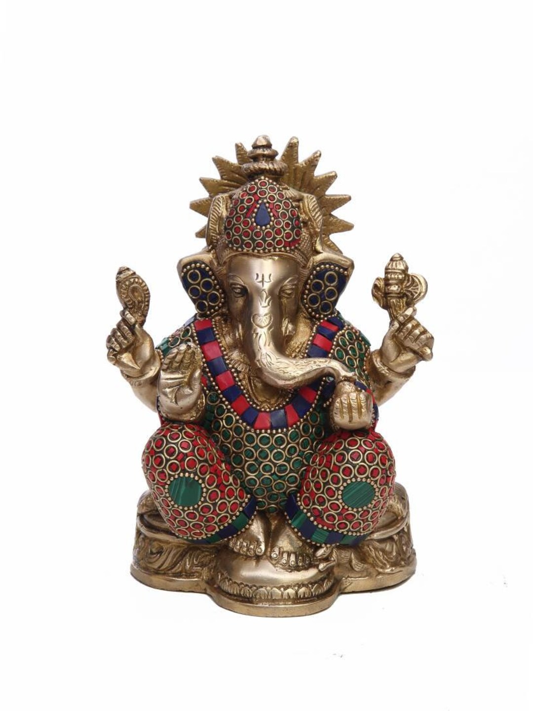 Brass Ganesha 17CM Statue, Ganpati Idol, Elephant Head God, Son of Lord ...