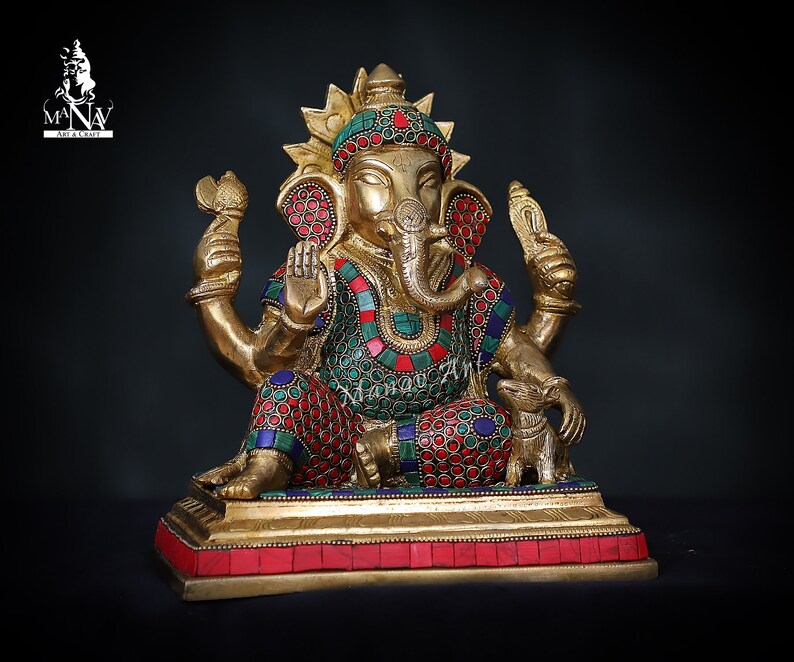 Brass Ganesha Statue 22.5 CM Ganesh Idol God Ganesha - Etsy