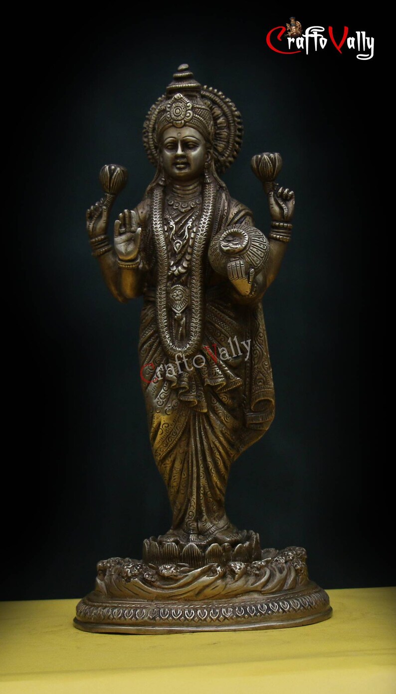 Goddess Lakshmi 26CM Statue Standing Lakshmi Statue Goddess - Etsy