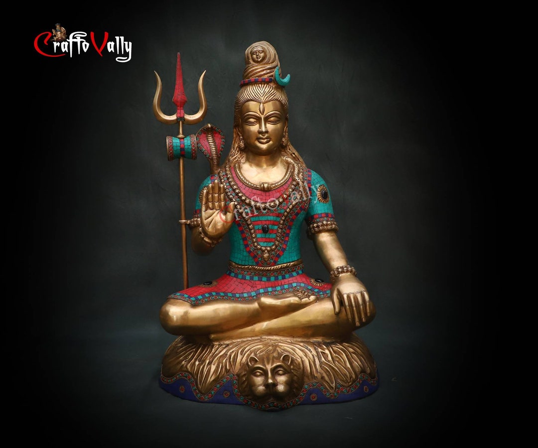 Brass Shiva Statue, 85 CM Brass Shiva Idol, Large Size Shiva Statue for ...