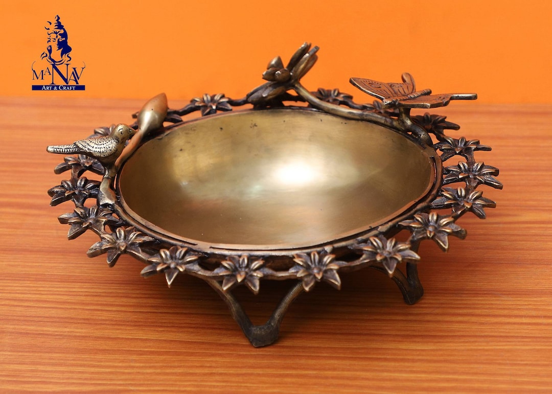 Brass Flower Urli Vessel, 10 CM Traditional Bowl, Home Decor Gift, Bell ...