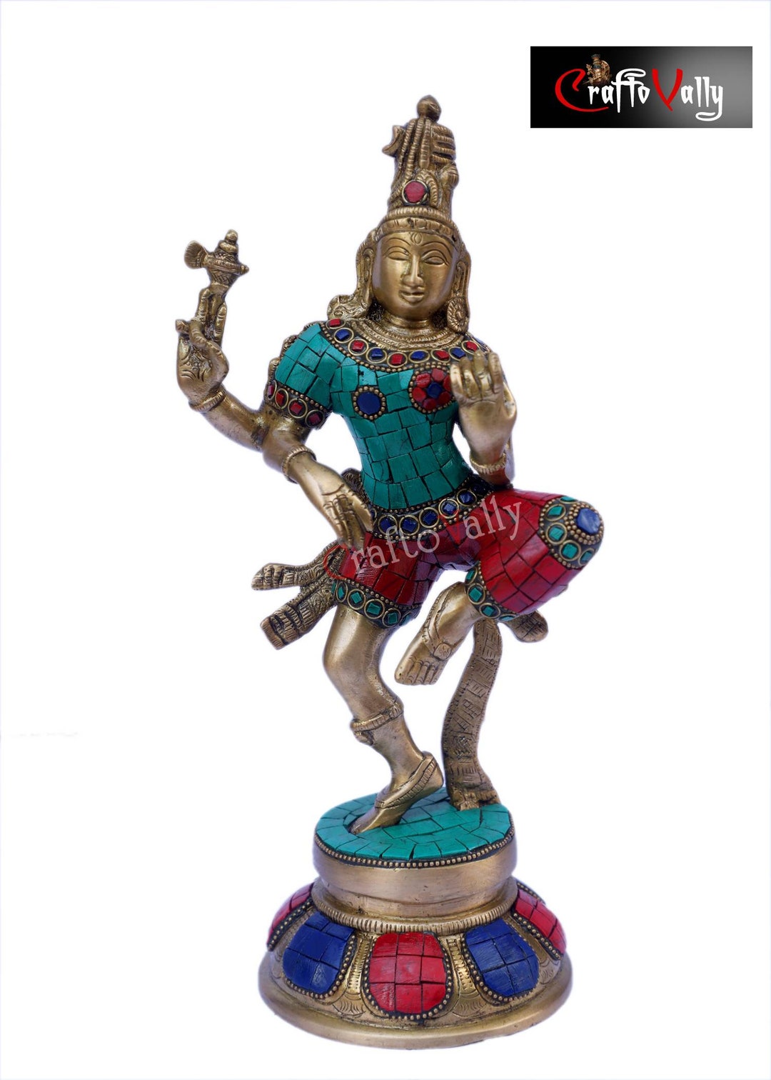 Brass Ardhnarishvara Statue, 30CM Ardhnareshwar Statue, Lord Shiva ...