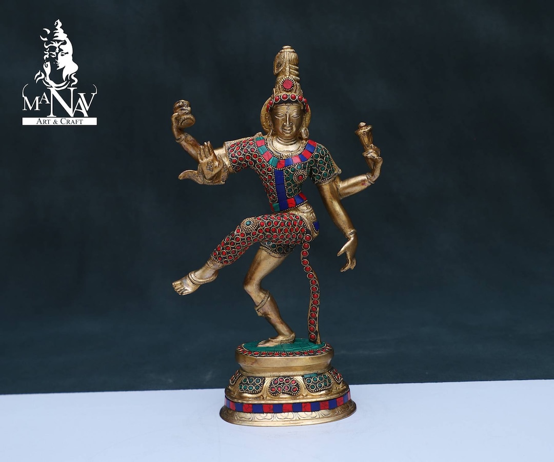 Brass Ardhnarishvara Statue, 37CM Ardhnareshwar Statue, Lord Shiva ...