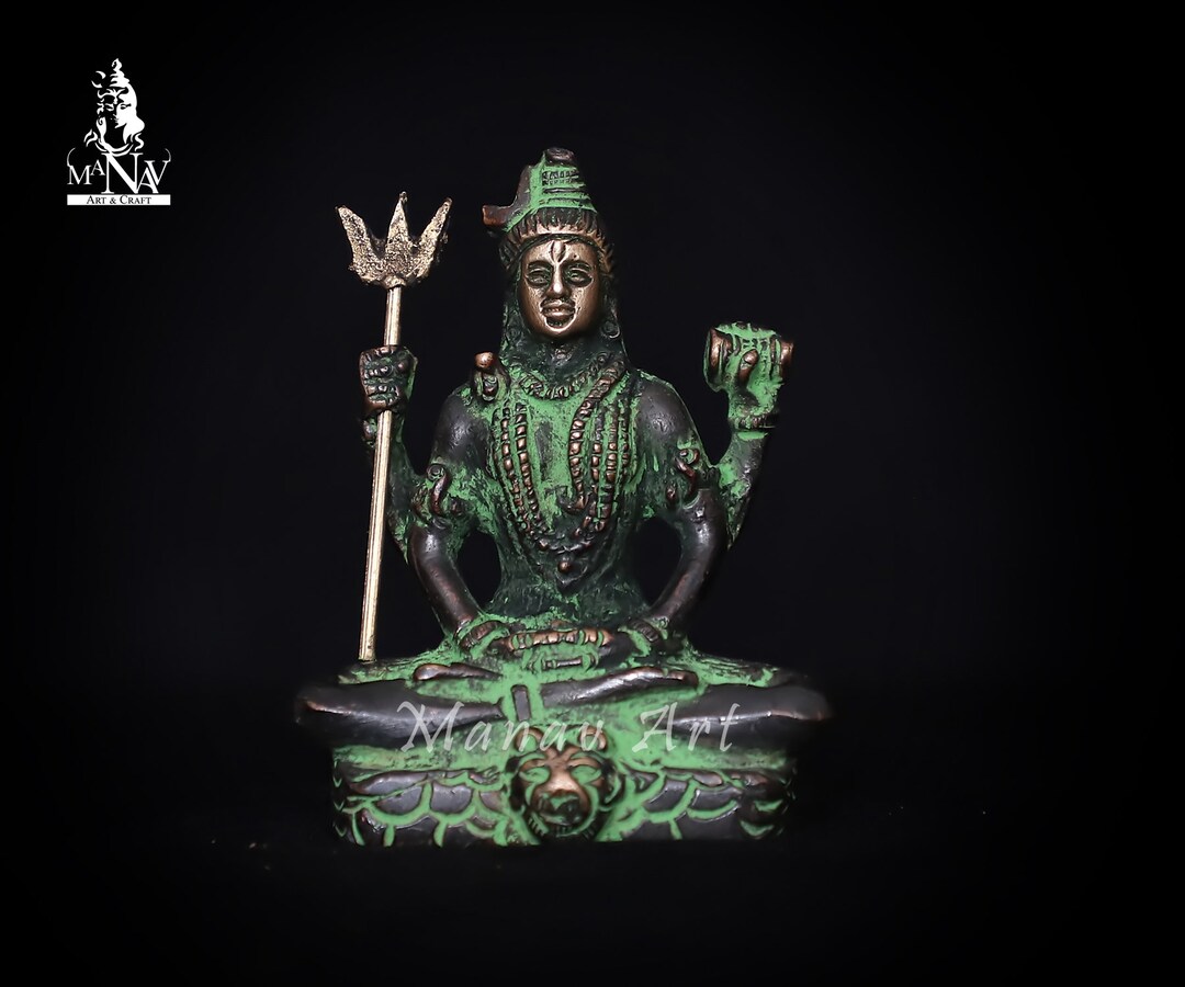 Lord Shiva Statue, 7.5 CM Brass Shiva Idol, Adiyogi Shiva Figurine ...