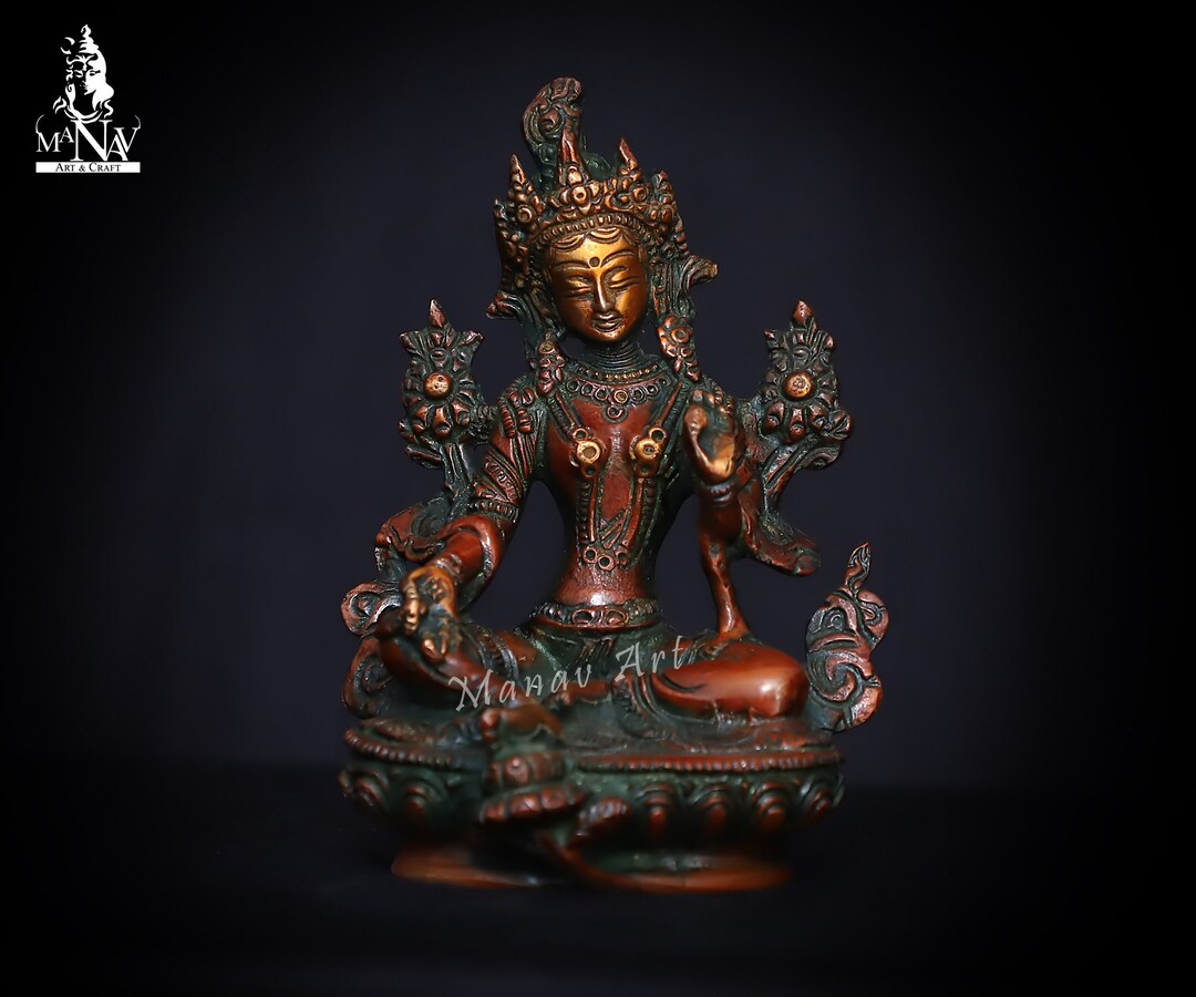 Statue de Tara en laiton, statue de Tara de 15 cm, statue de Tara devi ...