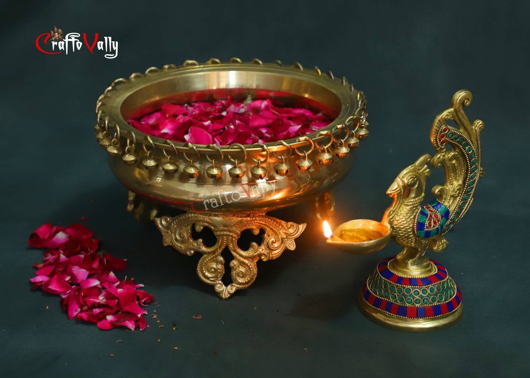 Brass Bells Uruli Bowl: Traditional Home Decor (30CM) - Etsy
