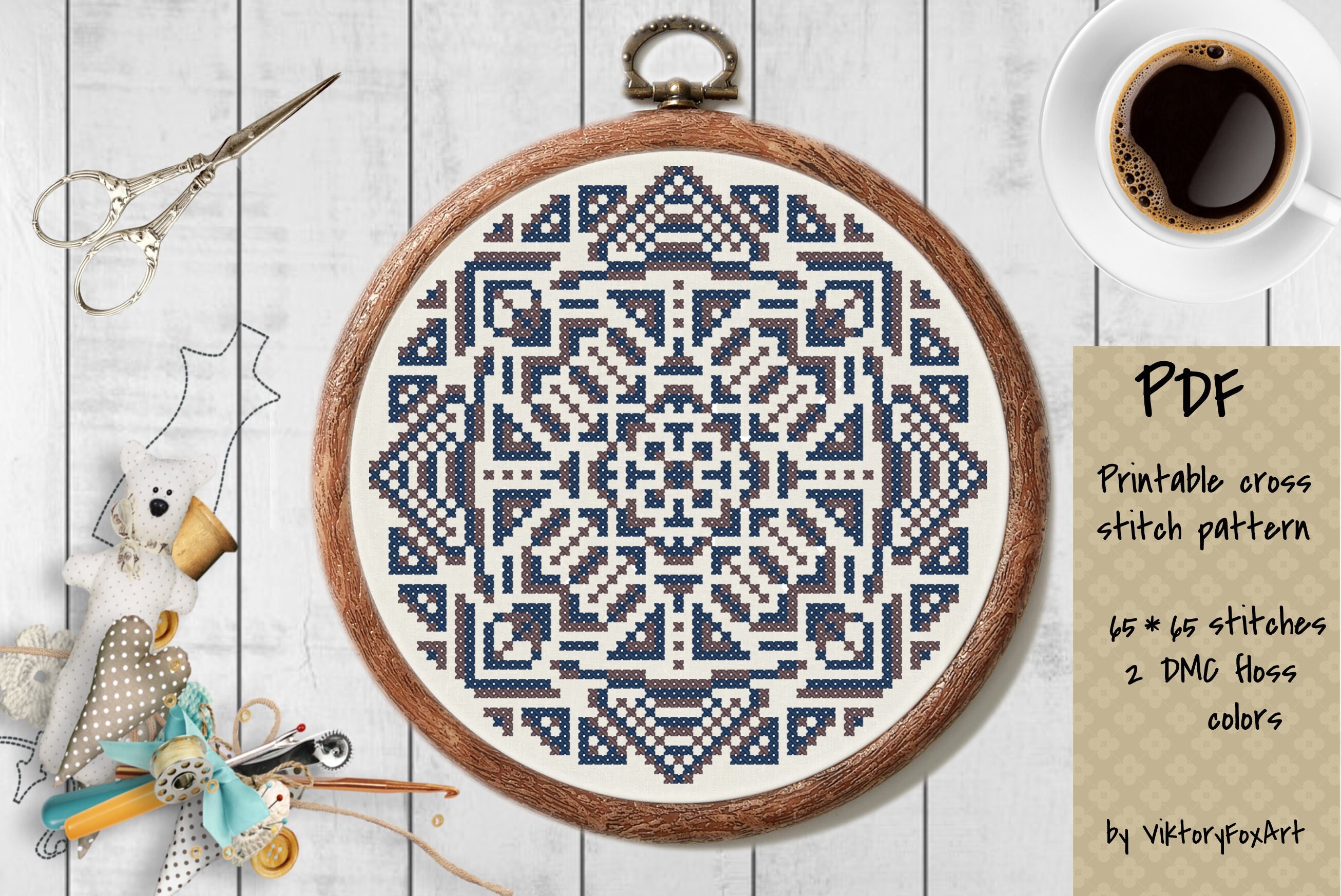 Mandala Cross Stitch Pattern 1 Instant Download Instant PDF Download - Etsy