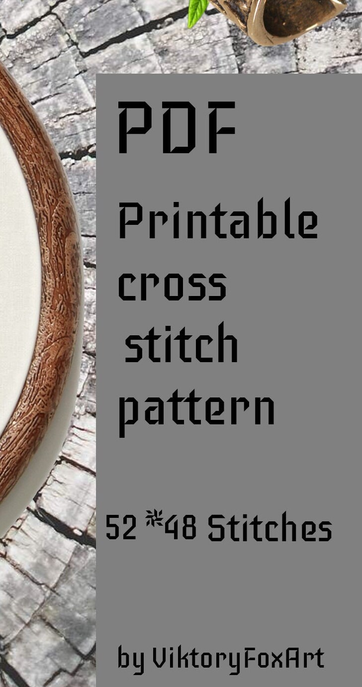 Algiz Elder Futhark Rune Cross Stitch Pattern Instant PDF Download - Etsy