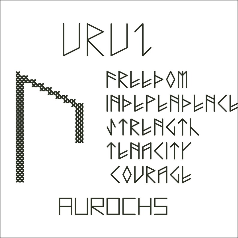 Uruz Elder Futhark Rune Cross Stitch Pattern Instant PDF Download - Etsy