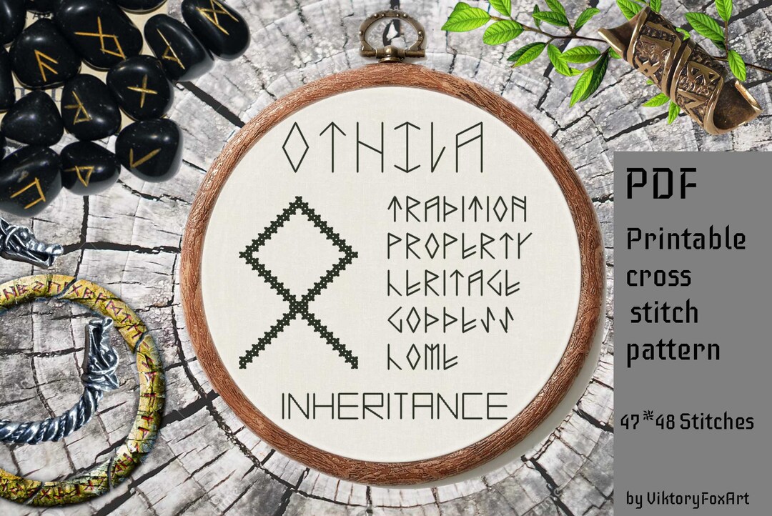 Othila Elder Futhark Rune Cross Stitch Pattern Instant PDF Download - Etsy