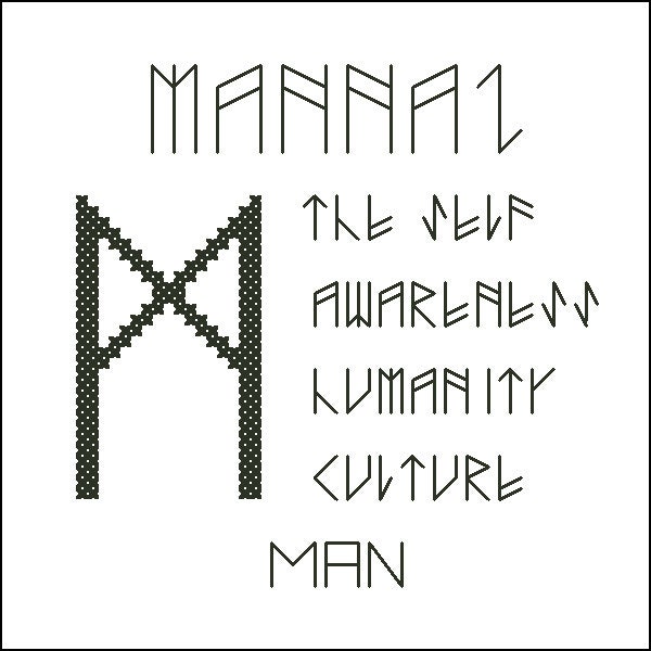 Mannaz Elder Futhark Rune Cross Stitch Pattern Instant PDF Download - Etsy
