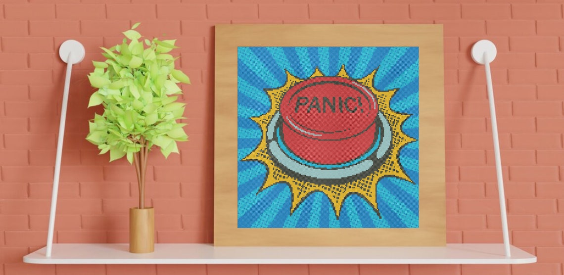 Panic Pop Art Cross Stitch Pattern/ Digital PDF Cross Stitch Pattern - Etsy