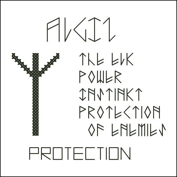 Algiz Elder Futhark Rune Cross Stitch Pattern Instant PDF Download - Etsy