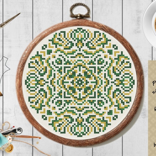 Mandala Stripes Cross Stitch Pattern Instant PDF Download | Etsy