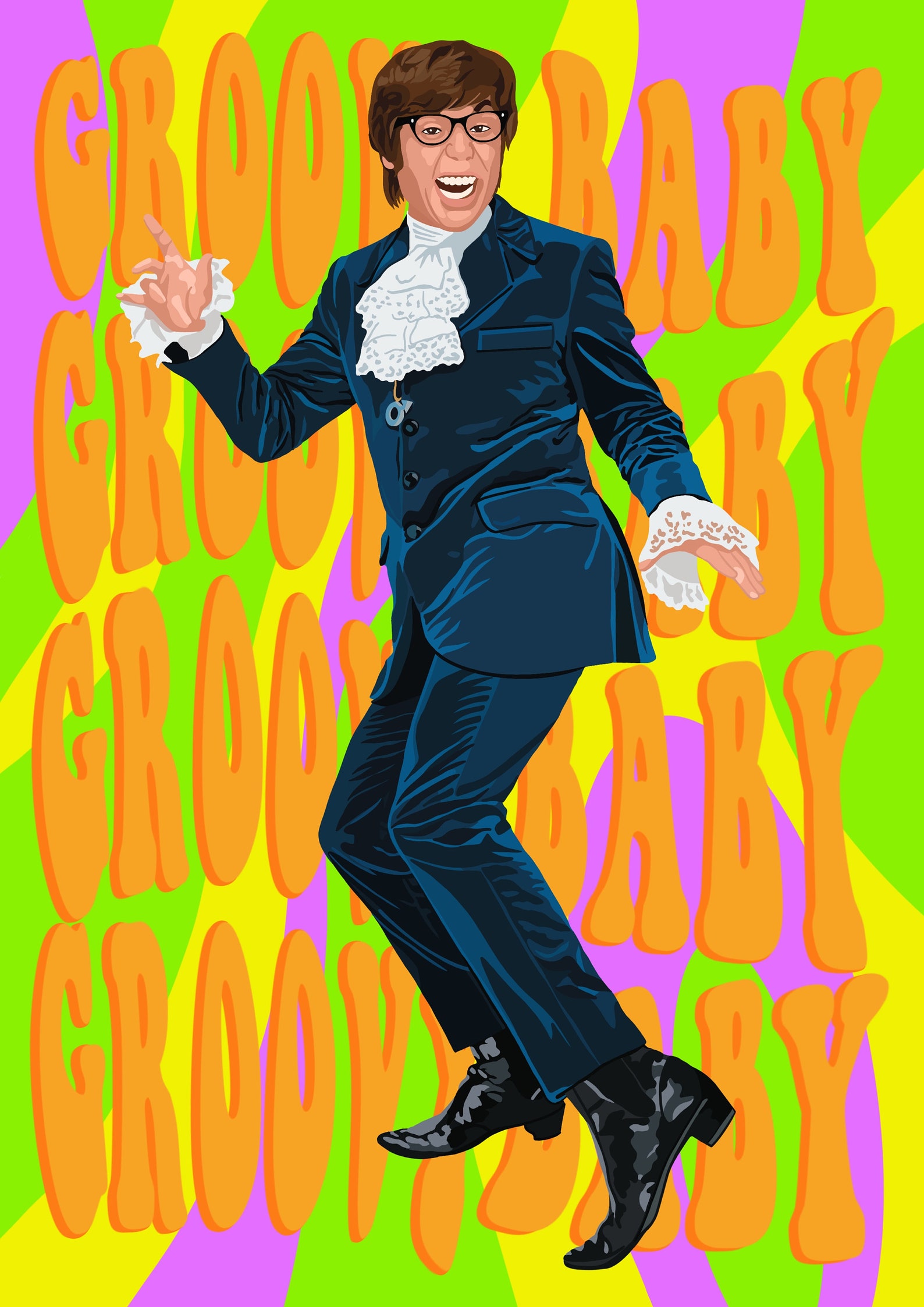Wall Art Print Austin Powers Groovy Baby A5 A4 A3 | Etsy