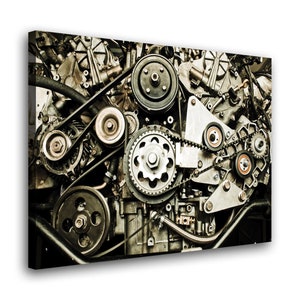 Car Parts Wall Art, Auto Parts Photo, Black and White Canvas, Car Lover ...