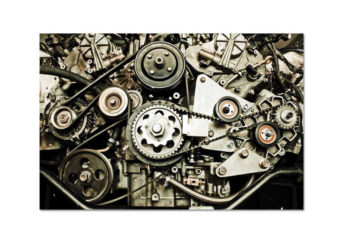 Car Parts Wall Art, Auto Parts Photo, Black and White Canvas, Car Lover ...