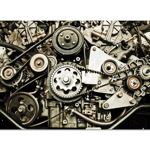 Car Parts Wall Art, Auto Parts Photo, Black and White Canvas, Car Lover ...