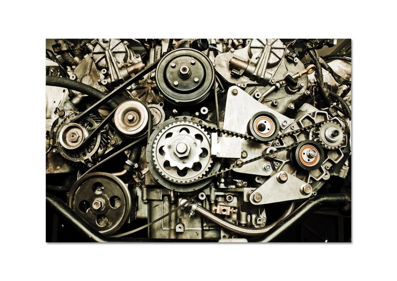 Car Parts Wall Art, Auto Parts Photo, Black and White Canvas, Car Lover ...