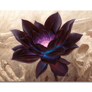 Black Lotus, Black Lotus Canvas Print, Black Lotus Wall Art, MTG Canvas ...