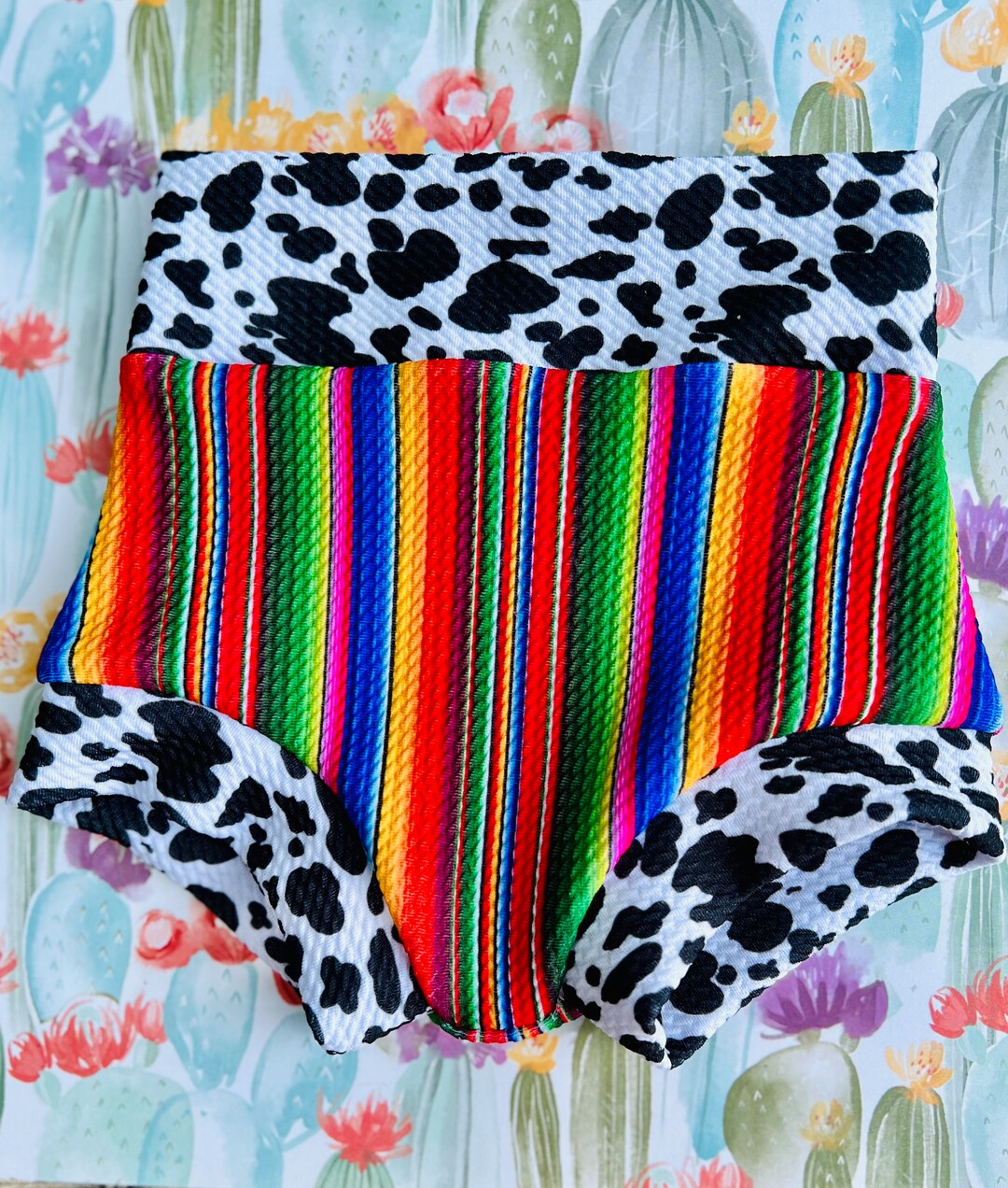 Serape and Cow Print High Waisted Bummies/baby Girl Bummies/boy Bummies ...