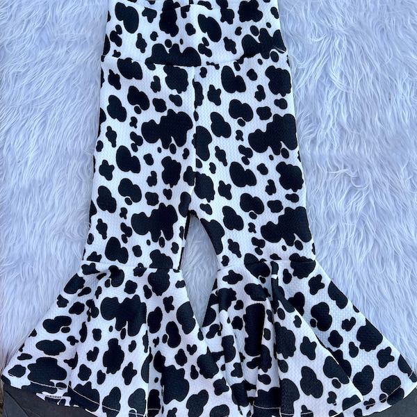 Cow Print Girls Bell Bottoms - Etsy