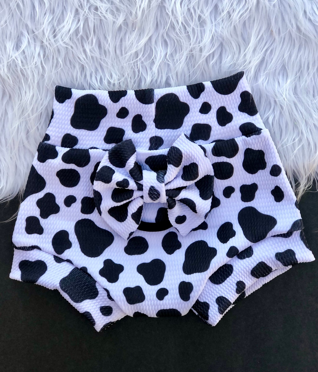 Cow Print High Waisted Bummie Set/cow Girl Outfit/cow Spots Bummies ...