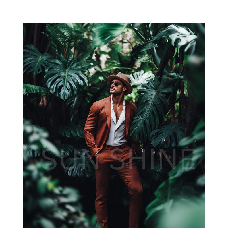 Premium Rust Suit, Men Linen Suit, 2 Piece Wedding Linen Suit ...