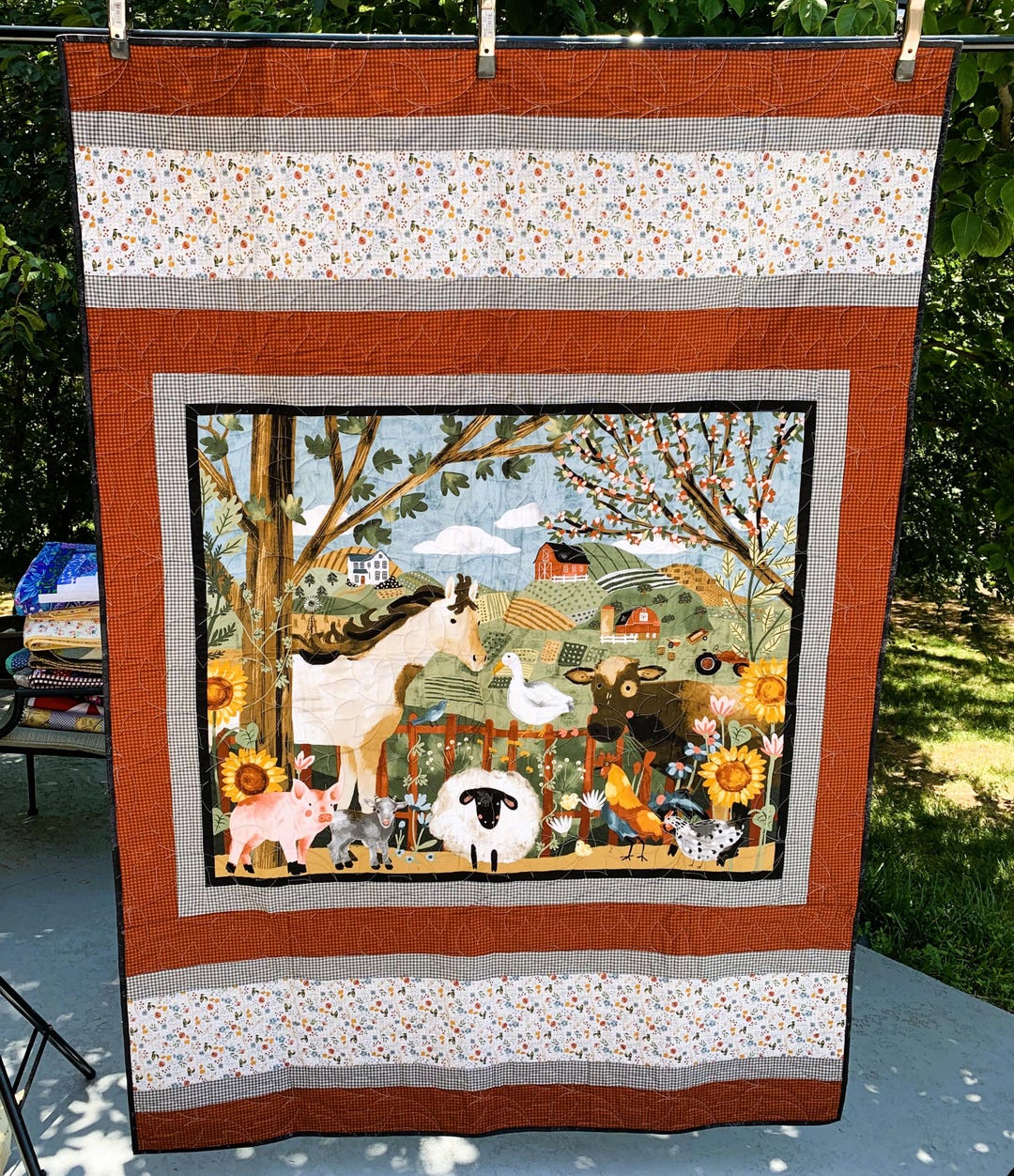 Farmyard Panel Quilt - Etsy