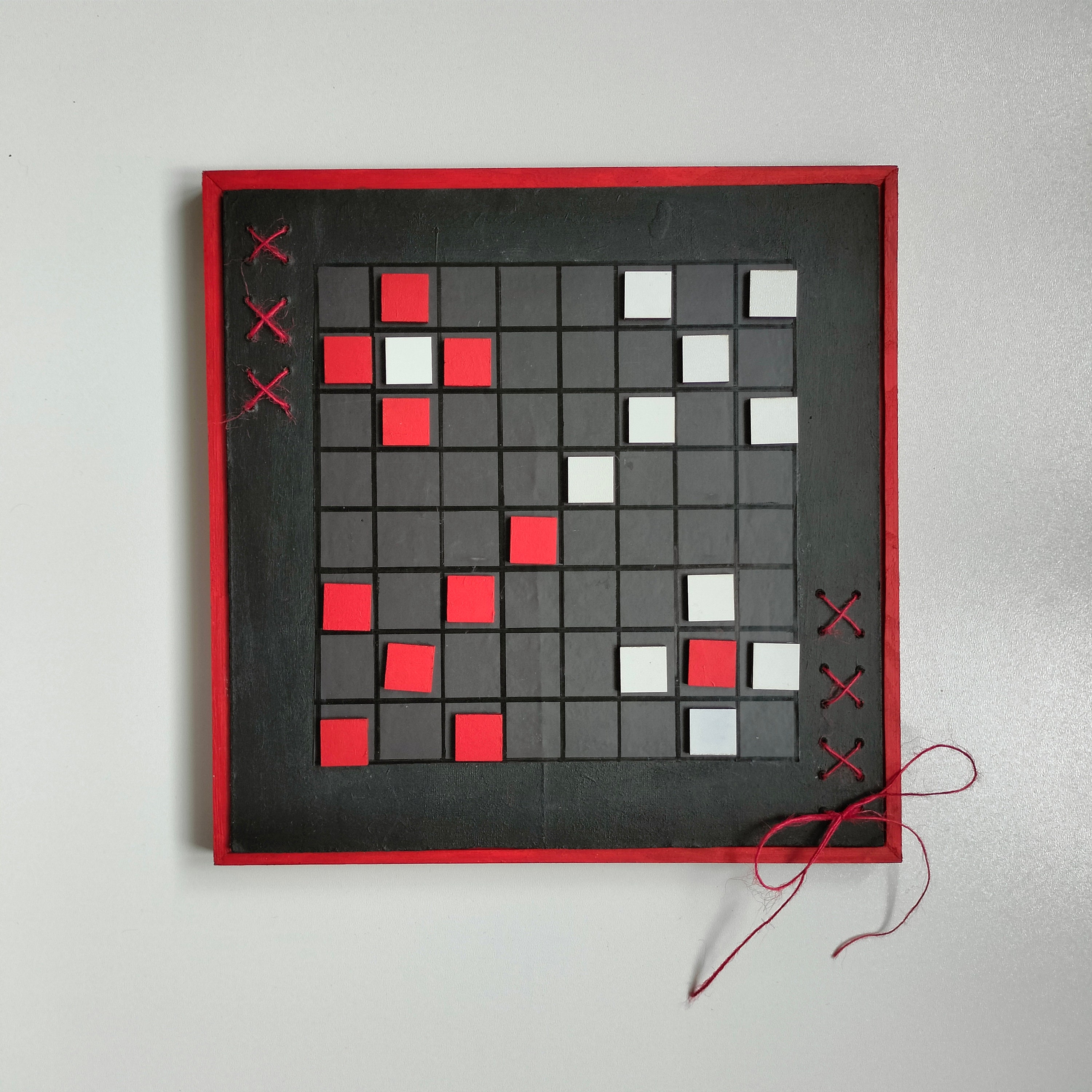 Magnetic Wooden Checkers Wall Panel: Mosaic Puzzle Decor - Etsy