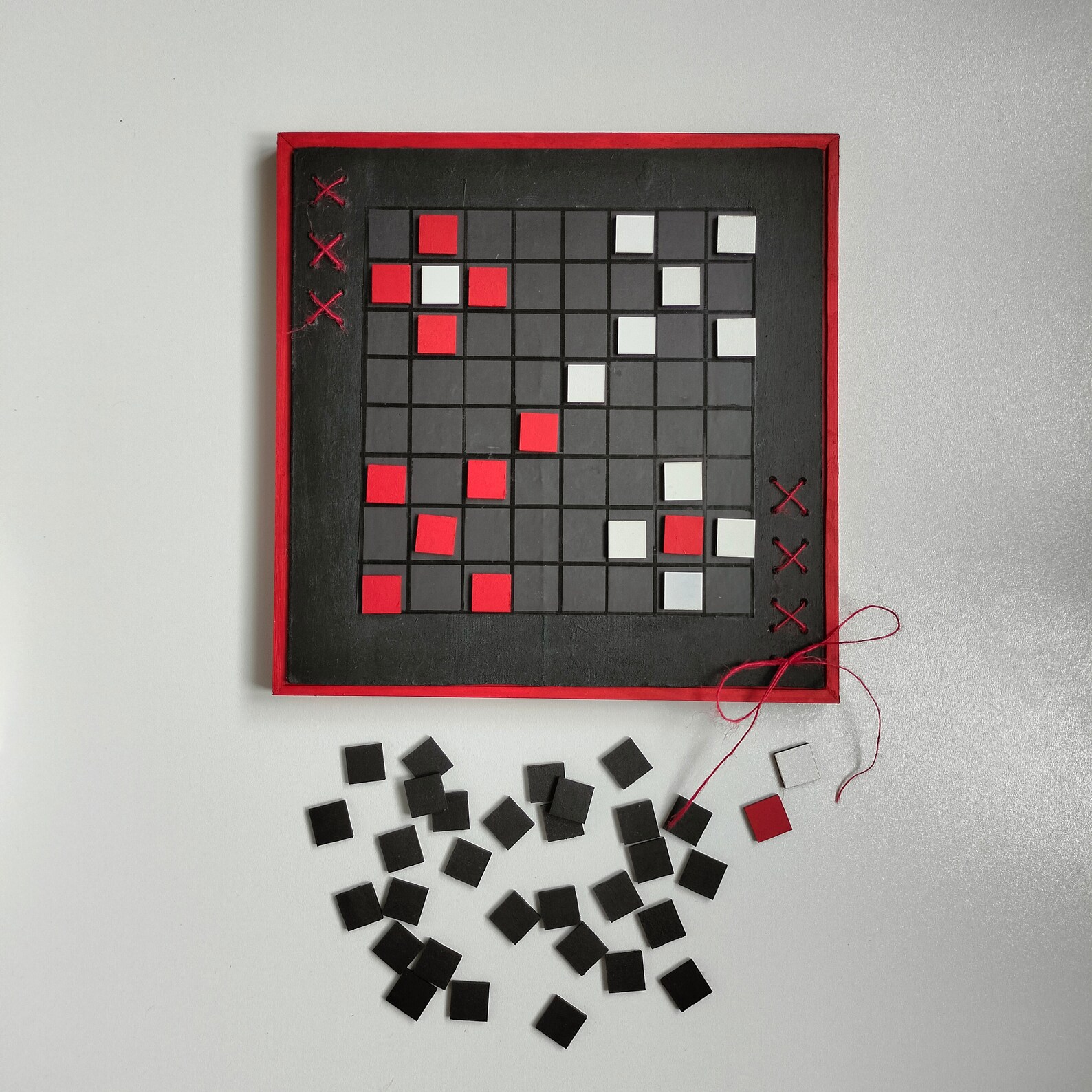 Magnetic Wooden Checkers Wall Panel: Mosaic Puzzle Decor - Etsy